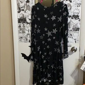 Hot Topic | Dresses | Hot Topic Black Stars Long Sleeve Dress | Poshmark